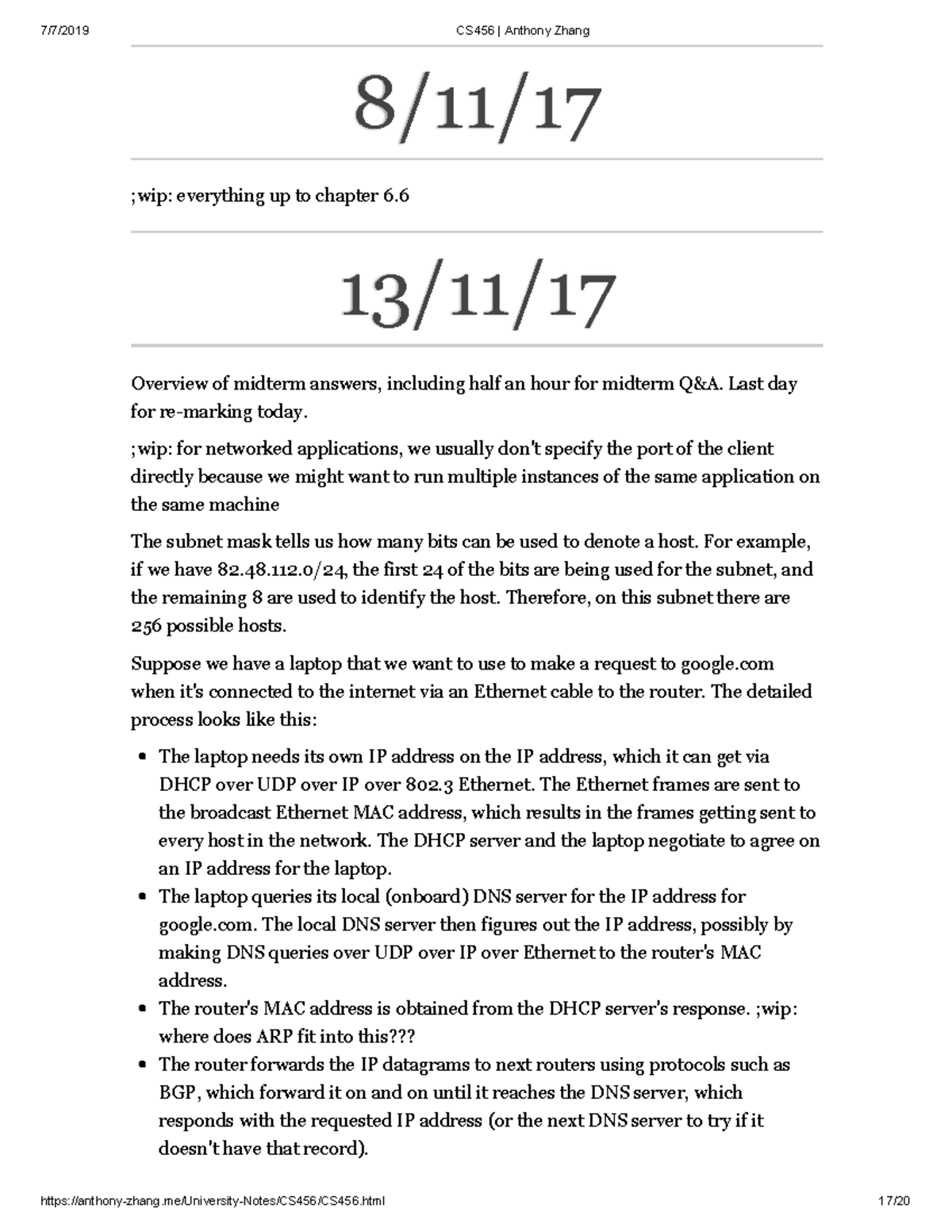 CS456 Notes-17 - CS456 Anthony Zhang everything up to chapter 6 ...