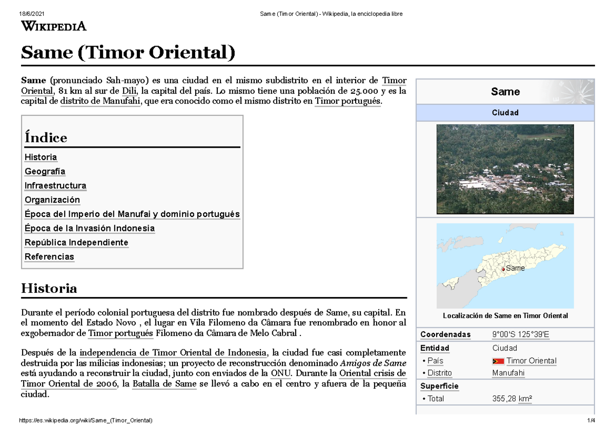 Same (Timor Oriental) - Wikipedia, la enciclopedia libre - Same Ciudad ...