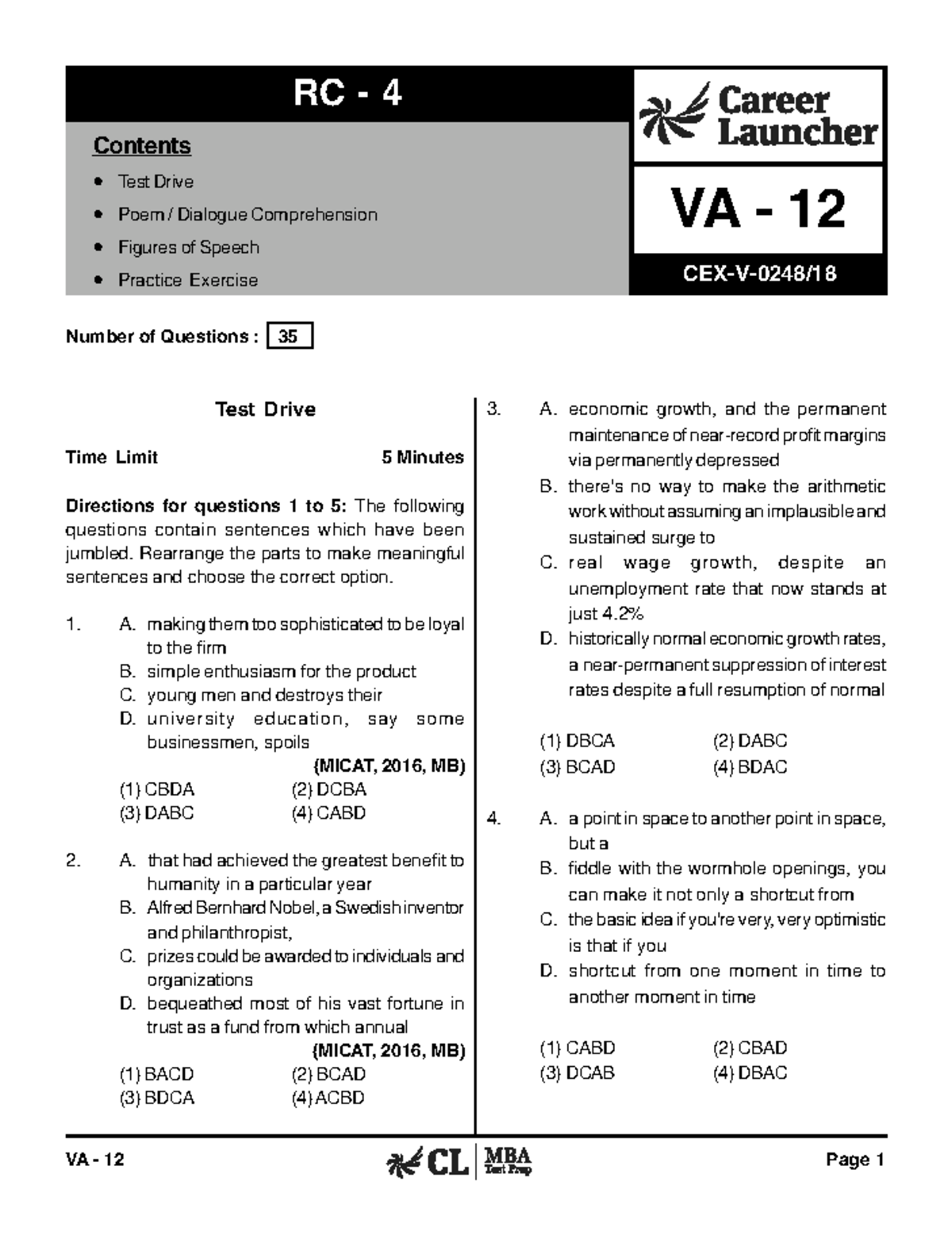 VA-12 RC 4 with Solutions - RC - 4 Contents Test Drive Poem / Dialogue ...