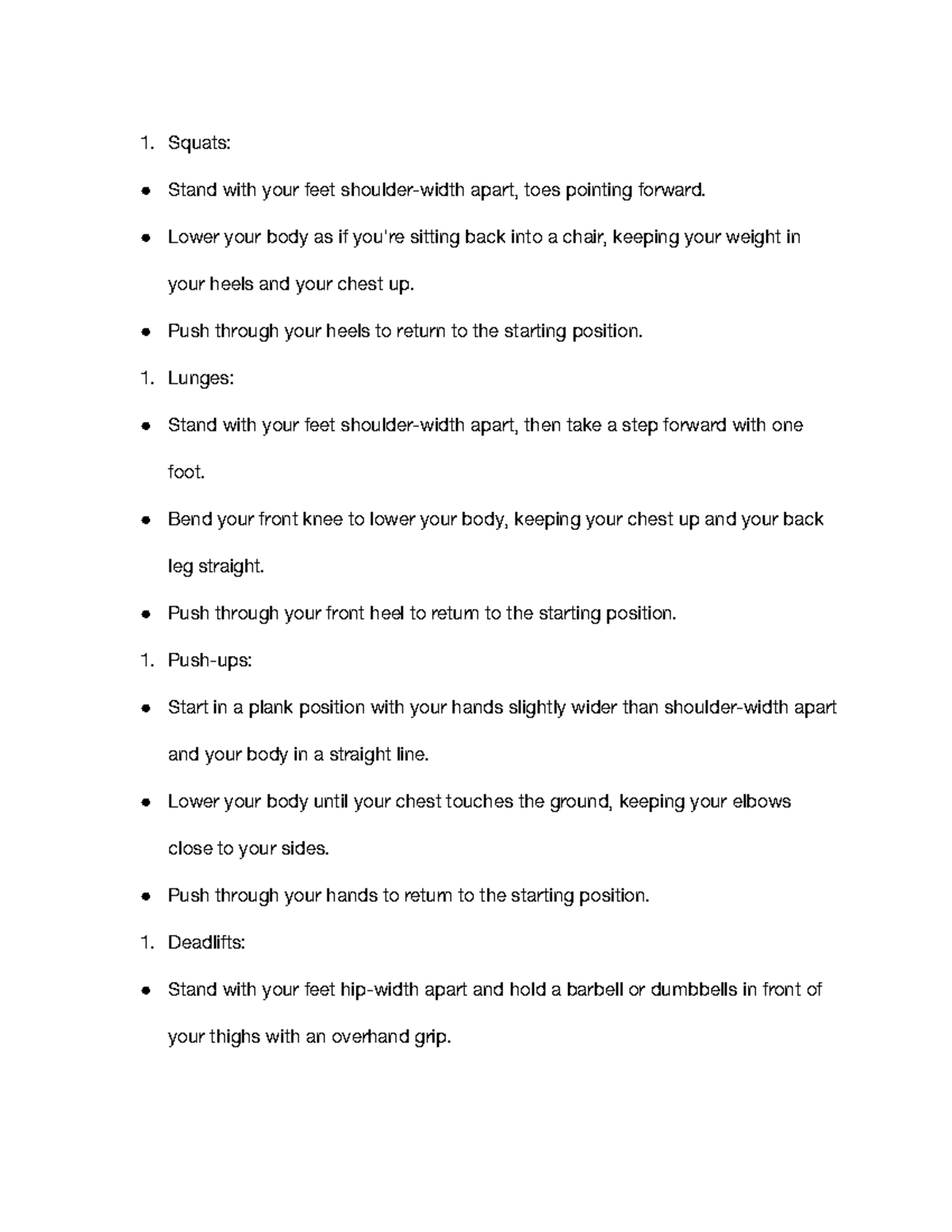 12 Examples of strength training - Squats: Stand with your feet ...