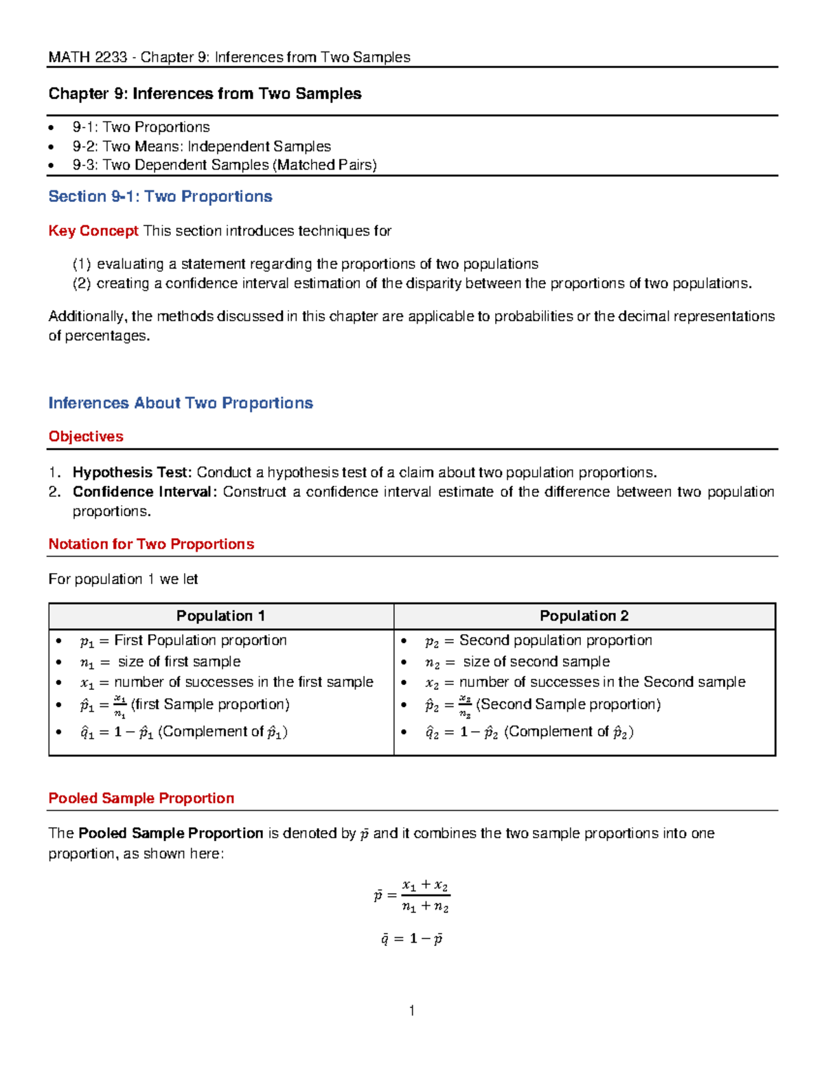Math2333 Chapter 9 - Empty Class Lecture Note - Math 2333 - MRU - Studocu