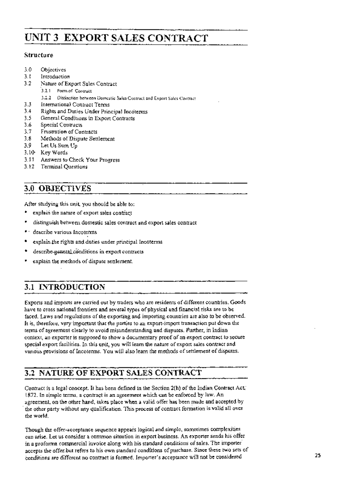 Unit-3 - Notes - UNIT 3 EXPORT SALES CONTRACT Structure Objectives ...