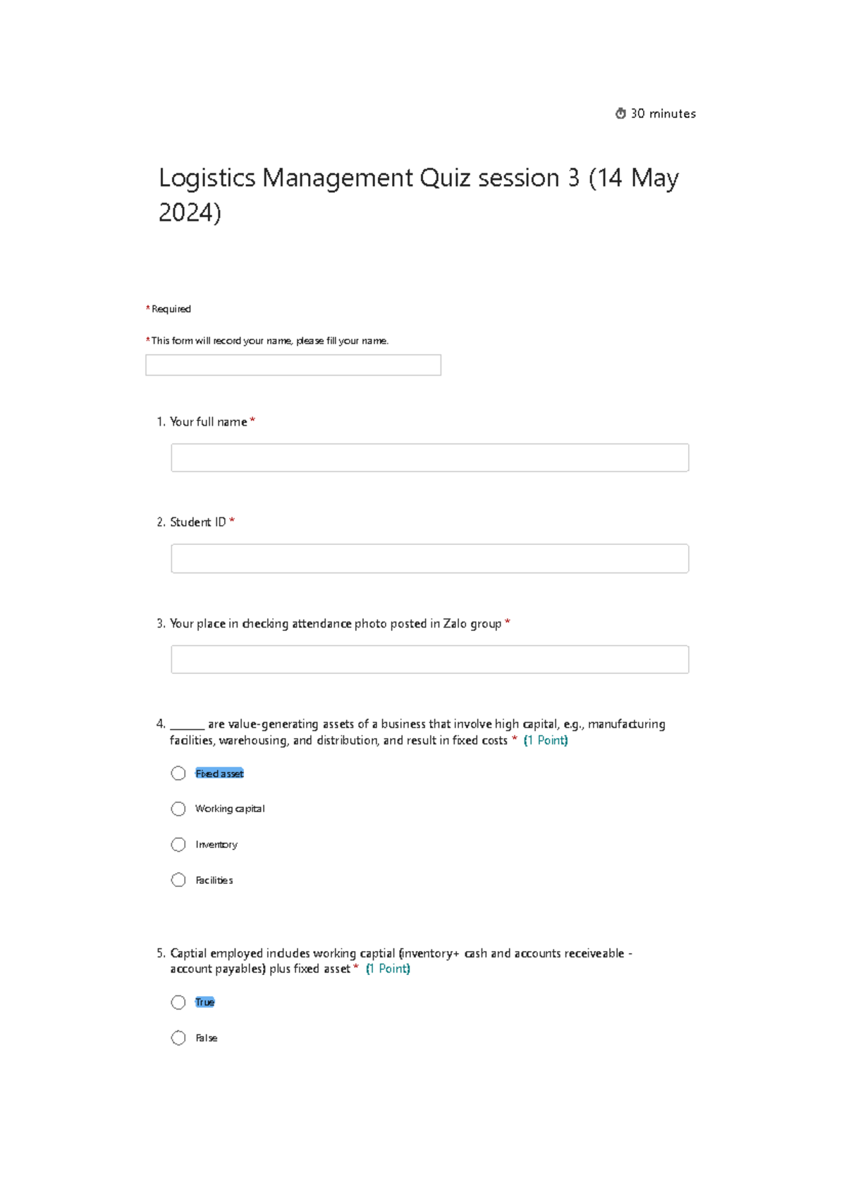 mutiple question - * Required * This form will record your name, please ...