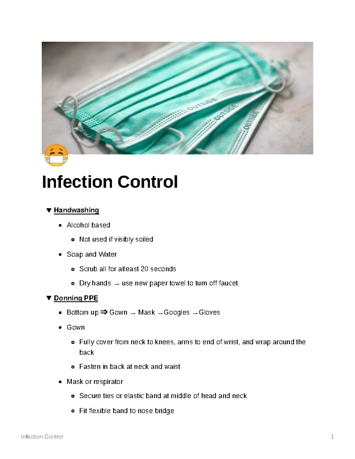 Infection Control notes - 😷 Infection Control Handwashing Alcohol based ...