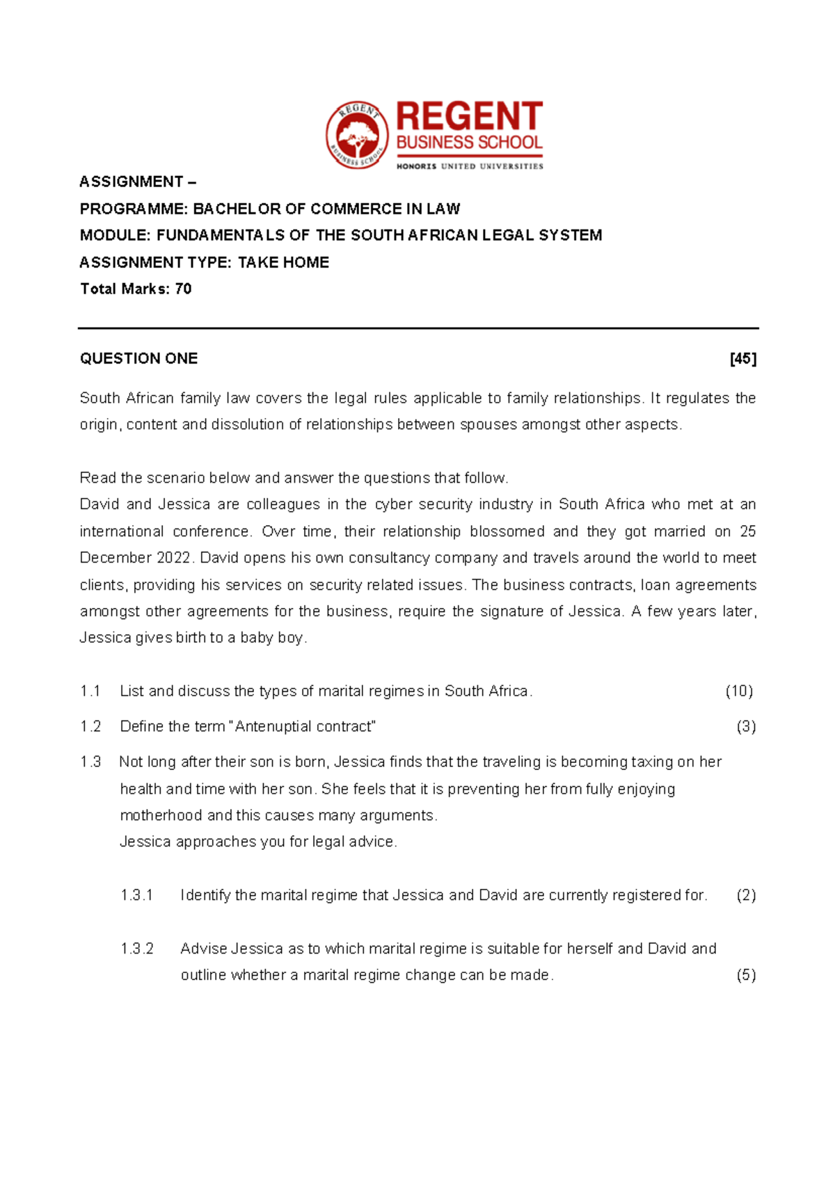 Bcomlw FS101 11290 Jan 24 Assignment 1 - ASSIGNMENT – PROGRAMME ...