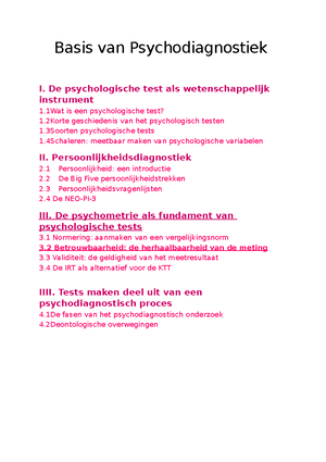 Psychodiagnostisch rapport voorbeeld - Psychodiagnostisch verslag Identificatiegegevens Naam ...