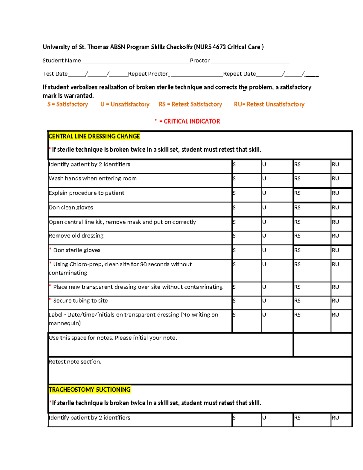 Central Line and Trach Checkoff Sheet 12 8 23 - University of St ...