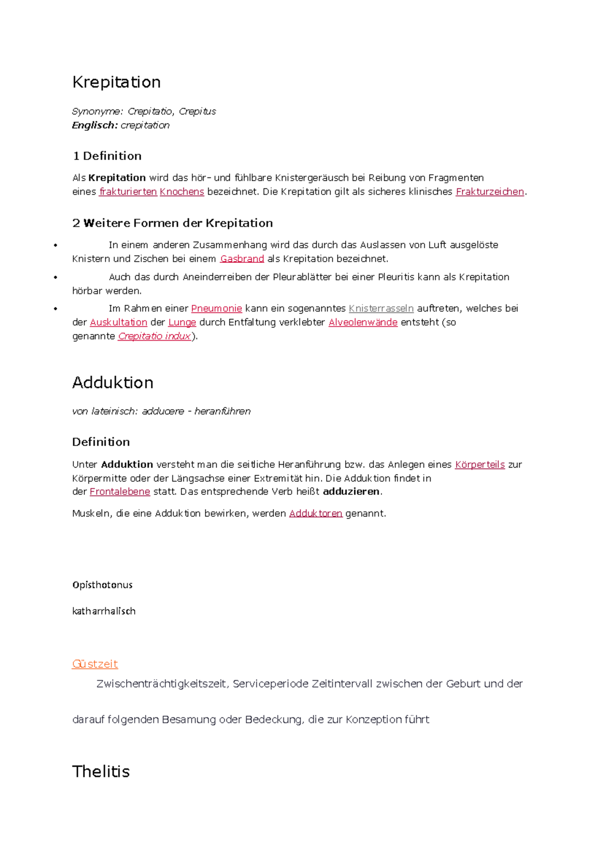 Ergänzungen Propädeutik - Krepitation Synonyme: Crepitatio, Crepitus ...