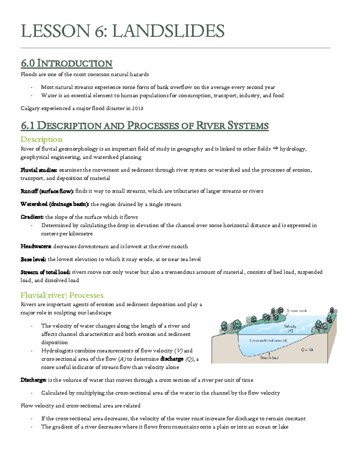 Risks and Disasters - Lesson 6 - LESSON 6: LANDSLIDES 6 .0 INTRODUCTION ...