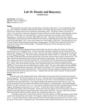 Physics fall lab 4 write up - Lab 4: Measuring g Cristina Rizzo Lab ...