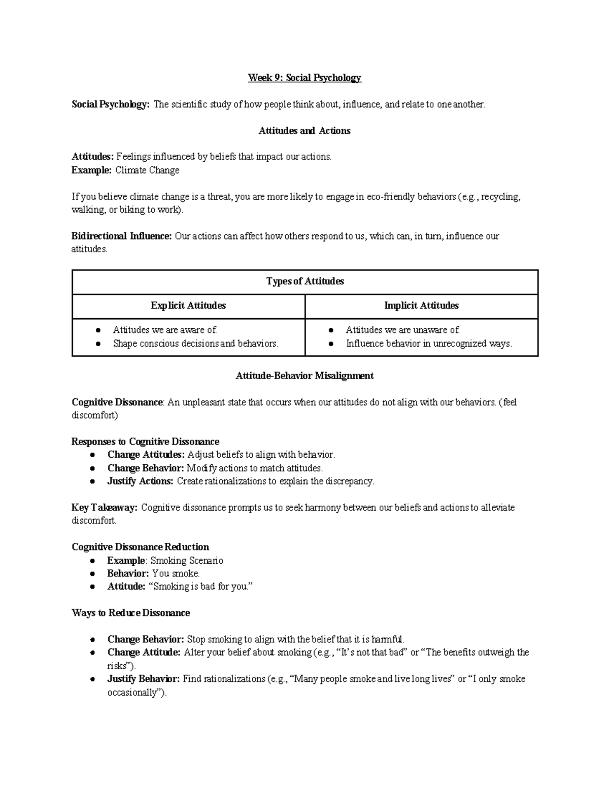 Week 9 Social Psychology - Week 9: Social Psychology Social Psychology ...