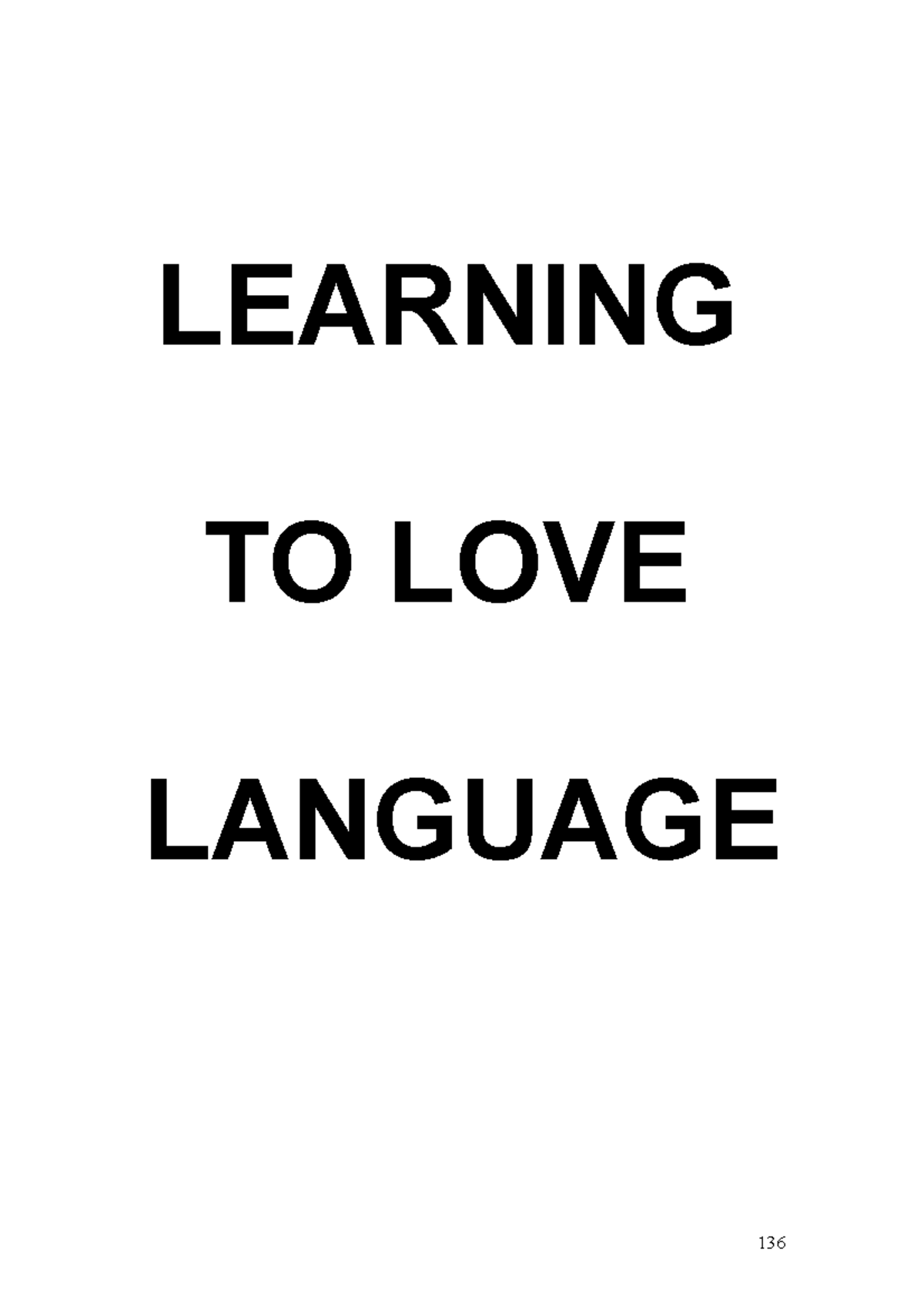 Learning TO LOVE Language 1 - LEARNING TO LOVE LANGUAGE This language ...