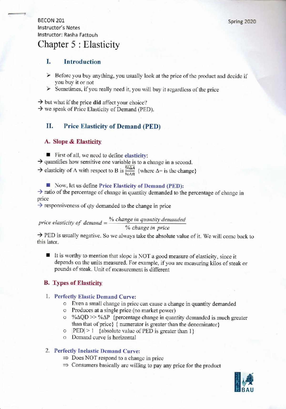 Chapter 5 Elasticity - Summary Managerial Economics - Studocu