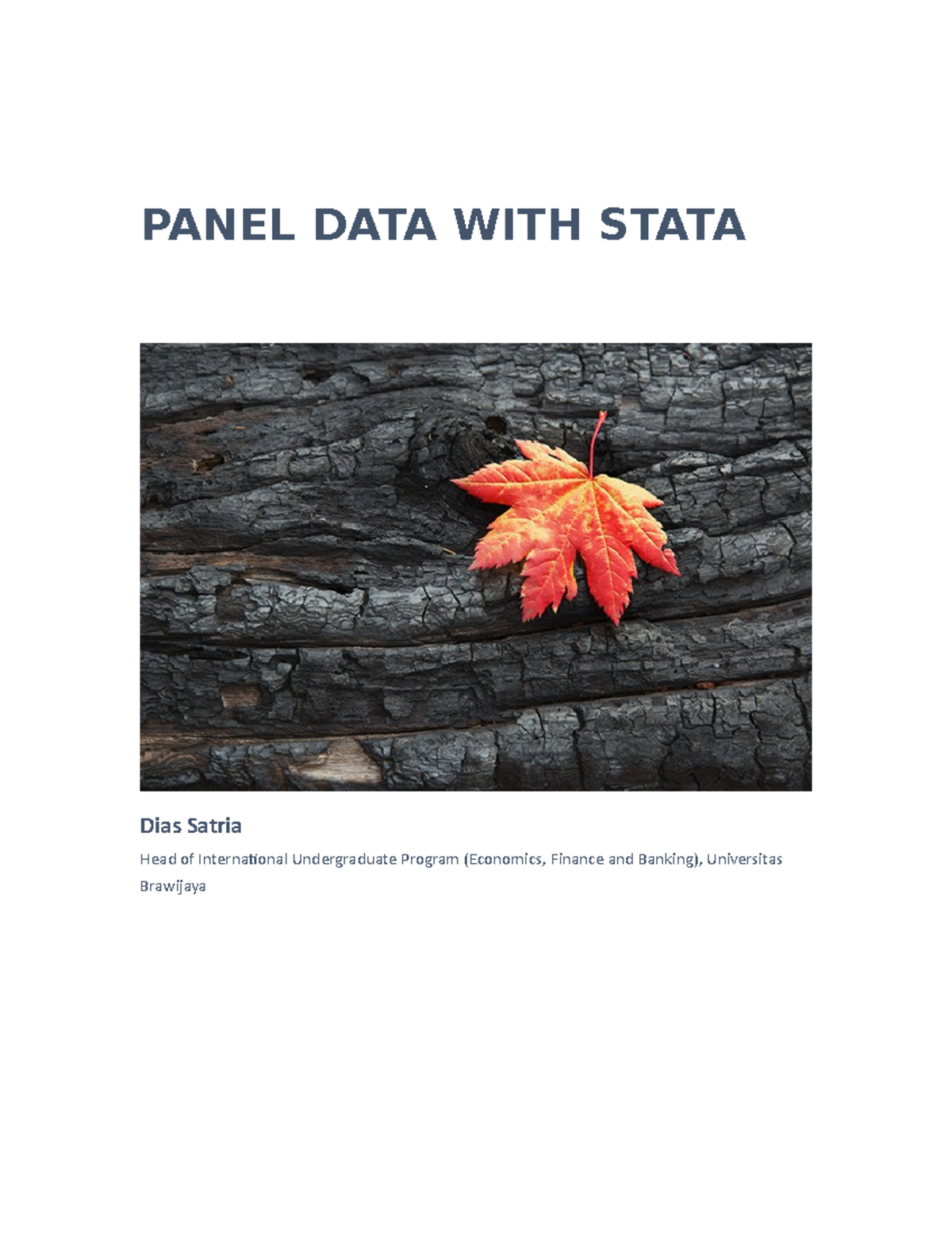 Modul panel stata diassatria - PANEL DATA WITH STATA Dias Satria Head ...