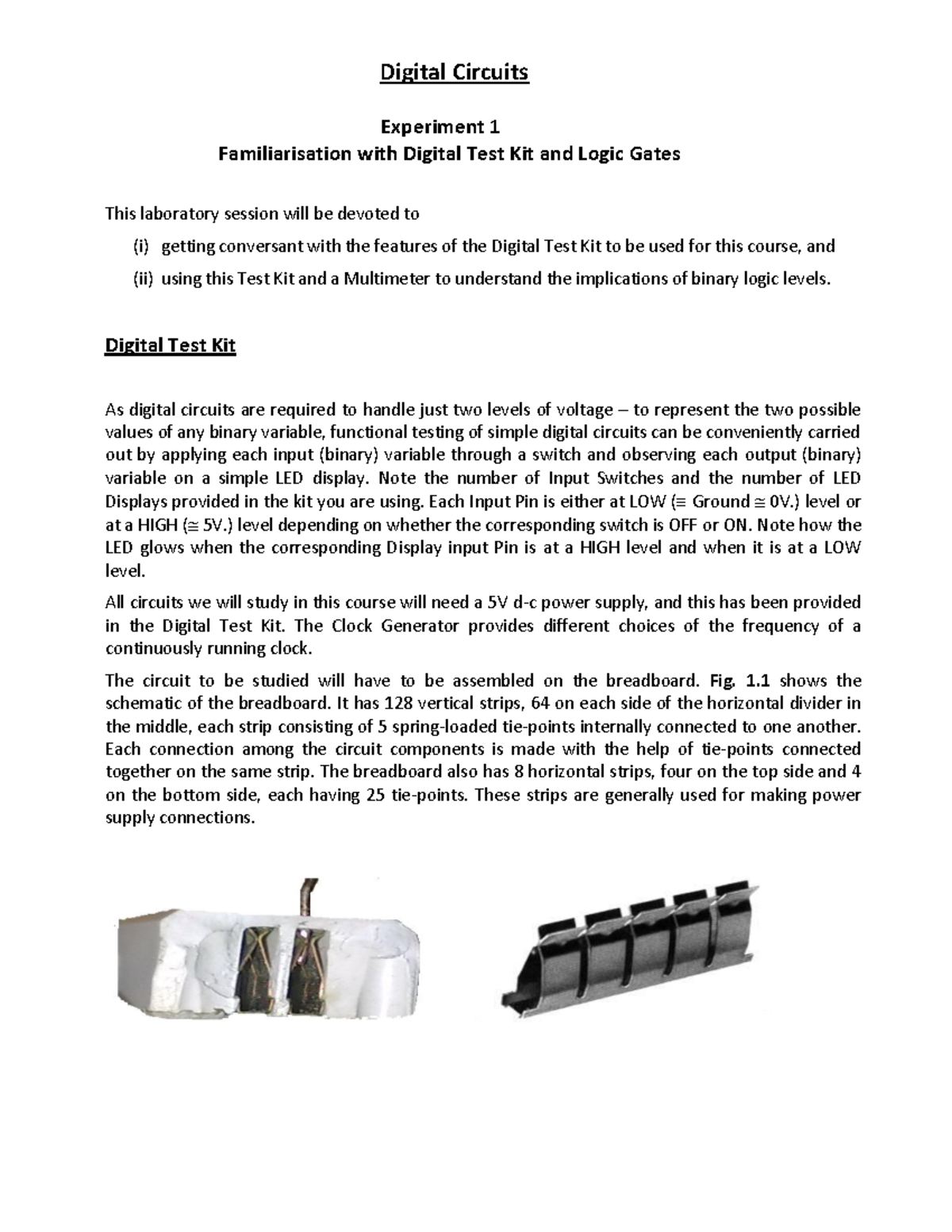 ECE111 Expt01 - Digital Test Kit and Logic Gates - Digital Circuits ...