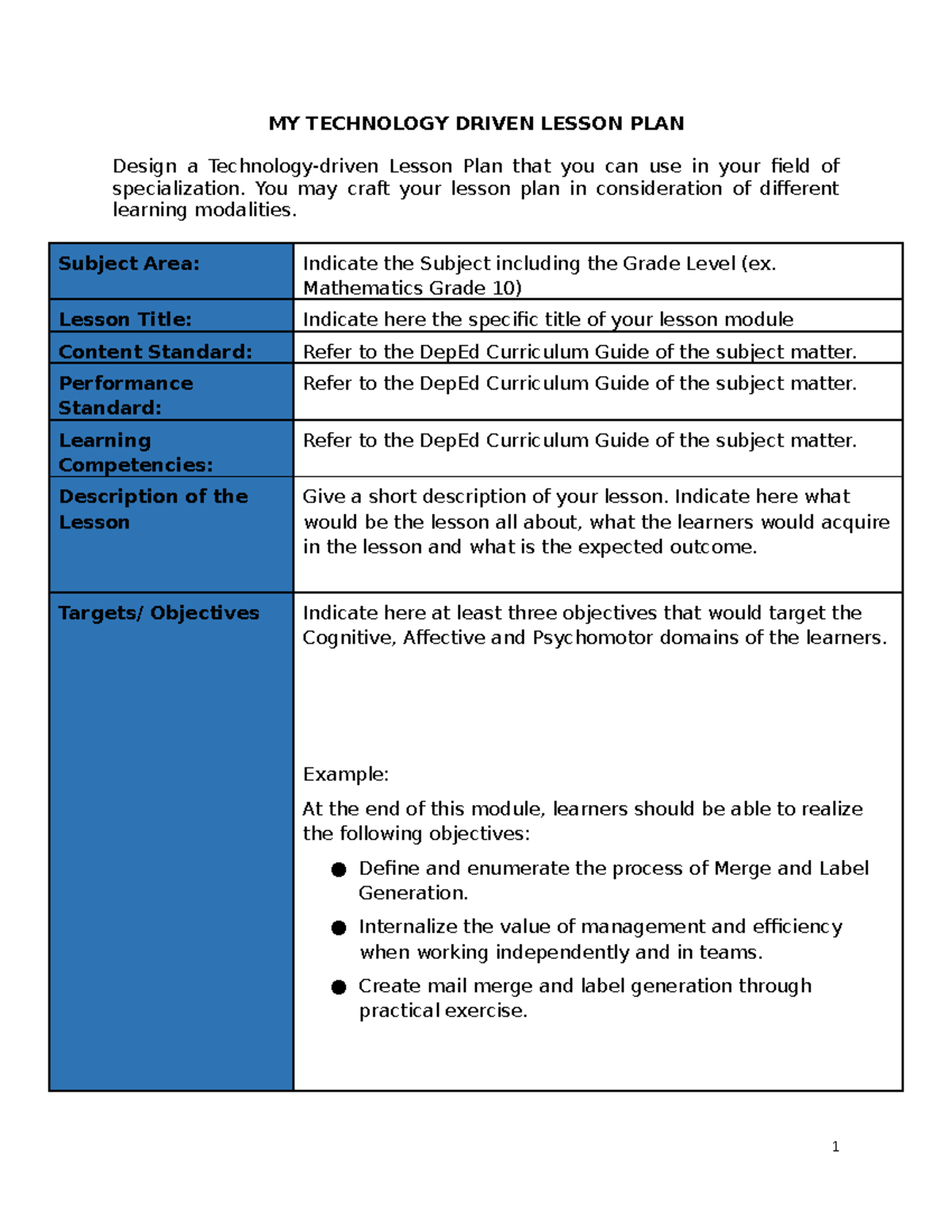 Finals- Output - For research - MY TECHNOLOGY DRIVEN LESSON PLAN Design ...