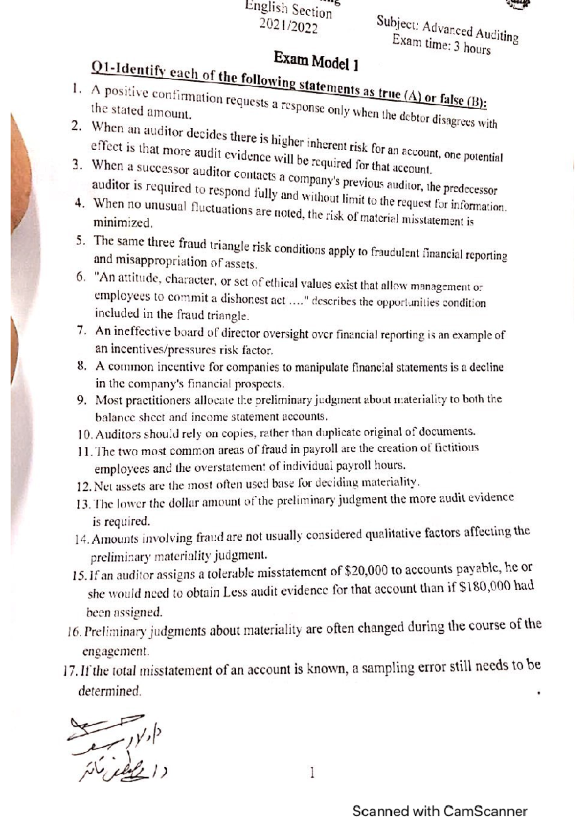 Audit Exam - exam - Accounting - Studocu