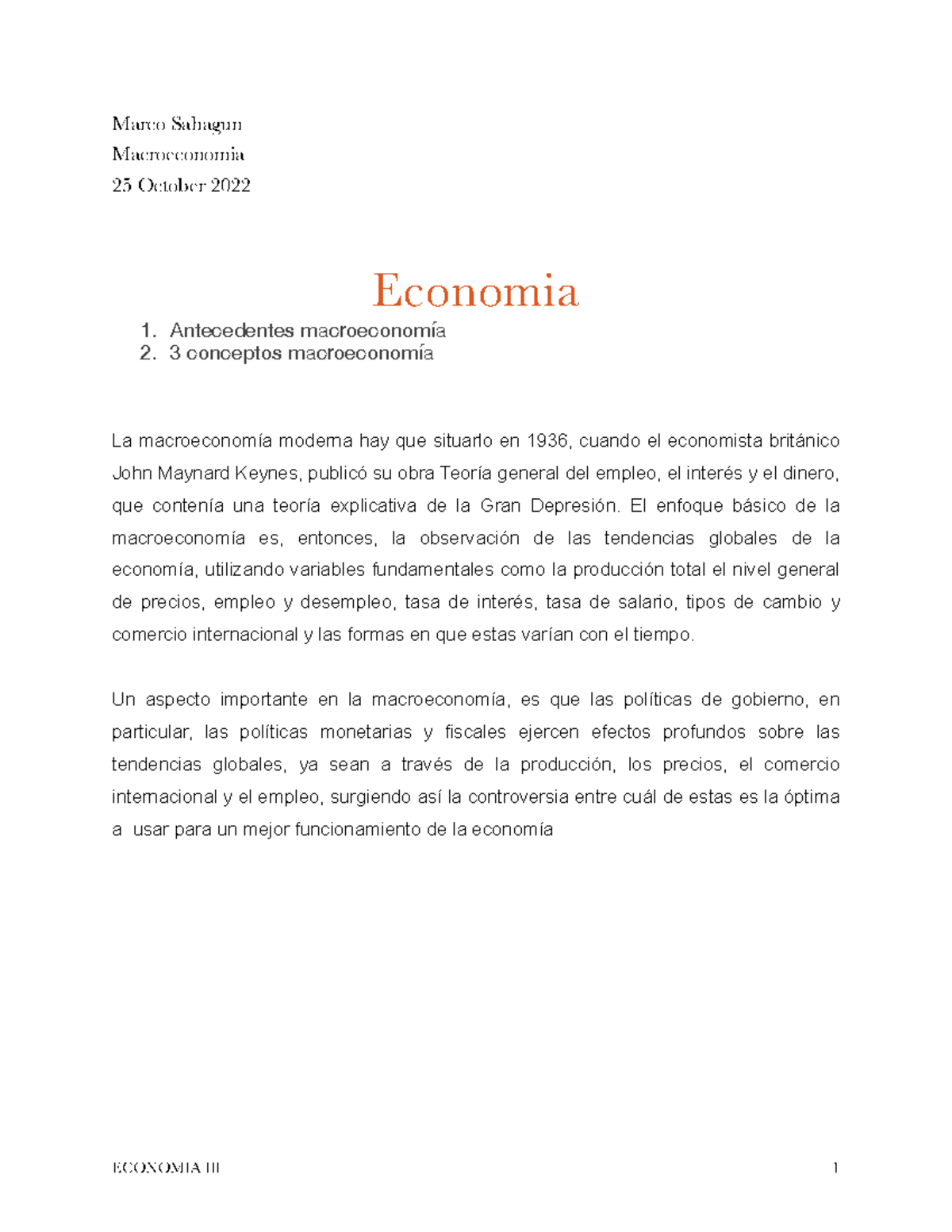 Ensayos Macroeconomicos - Marco Sahagun Macroeconomia 25 October 2022 ...