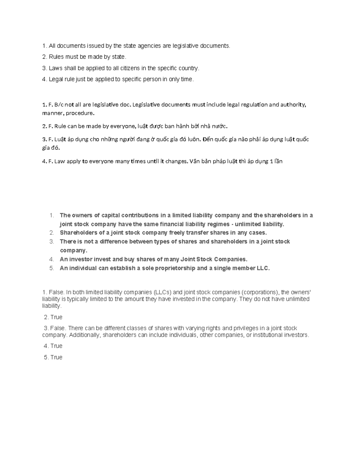 True False and why - 1. All documents issued by the state agencies are ...