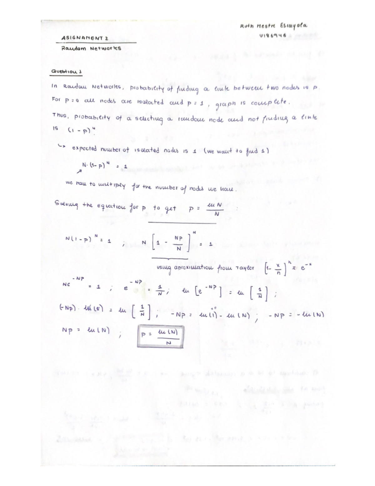 Asignament 2, ejercicios para entregar el clase - Networks Crowds and Markets - Studocu