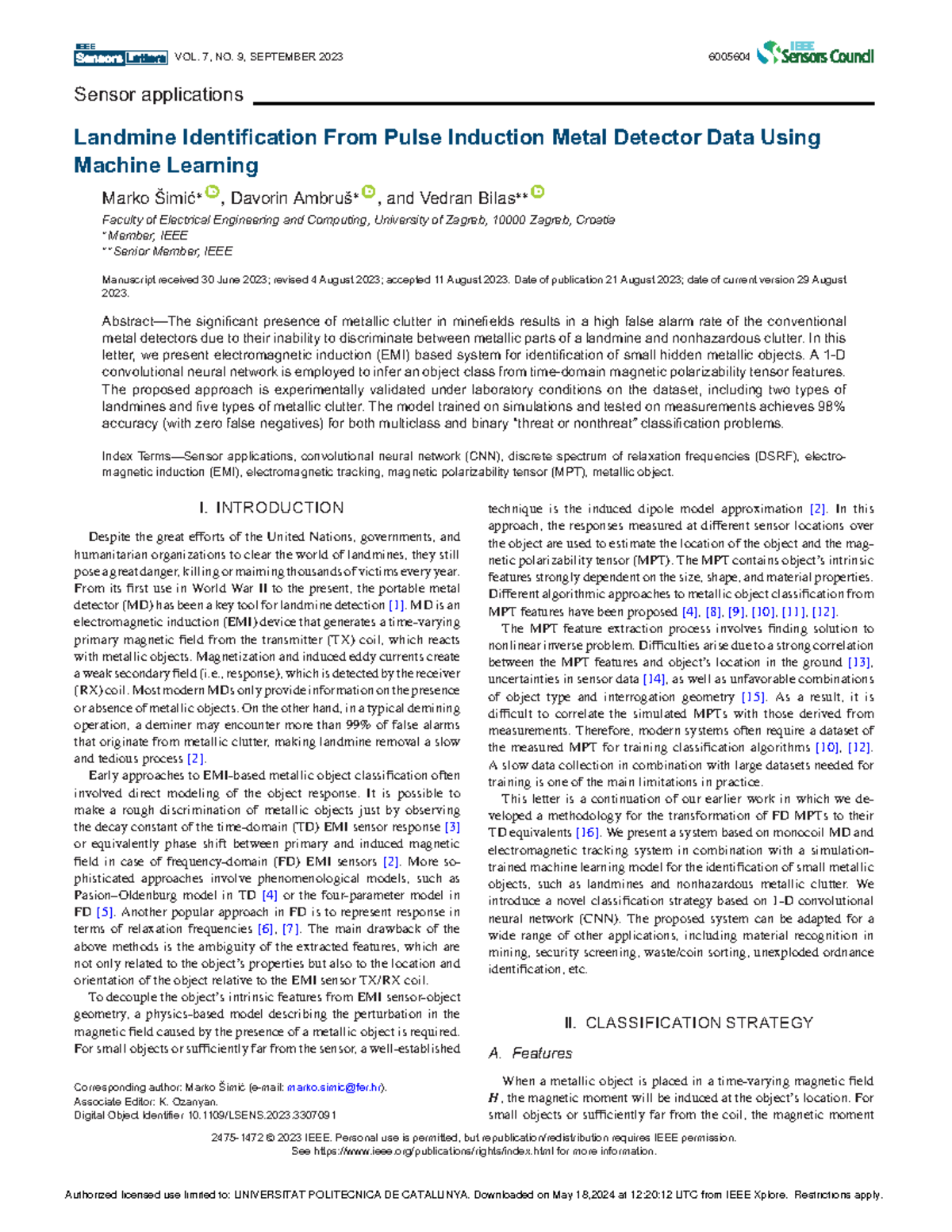 Landmine Identification From Pulse Induction Metal Detector Data Using ...