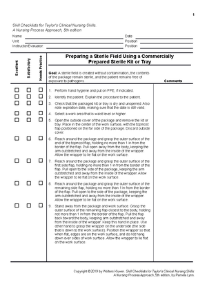 Irrigating a Nasogastric Tube Connected to Suction - 1 Skill Checklists ...