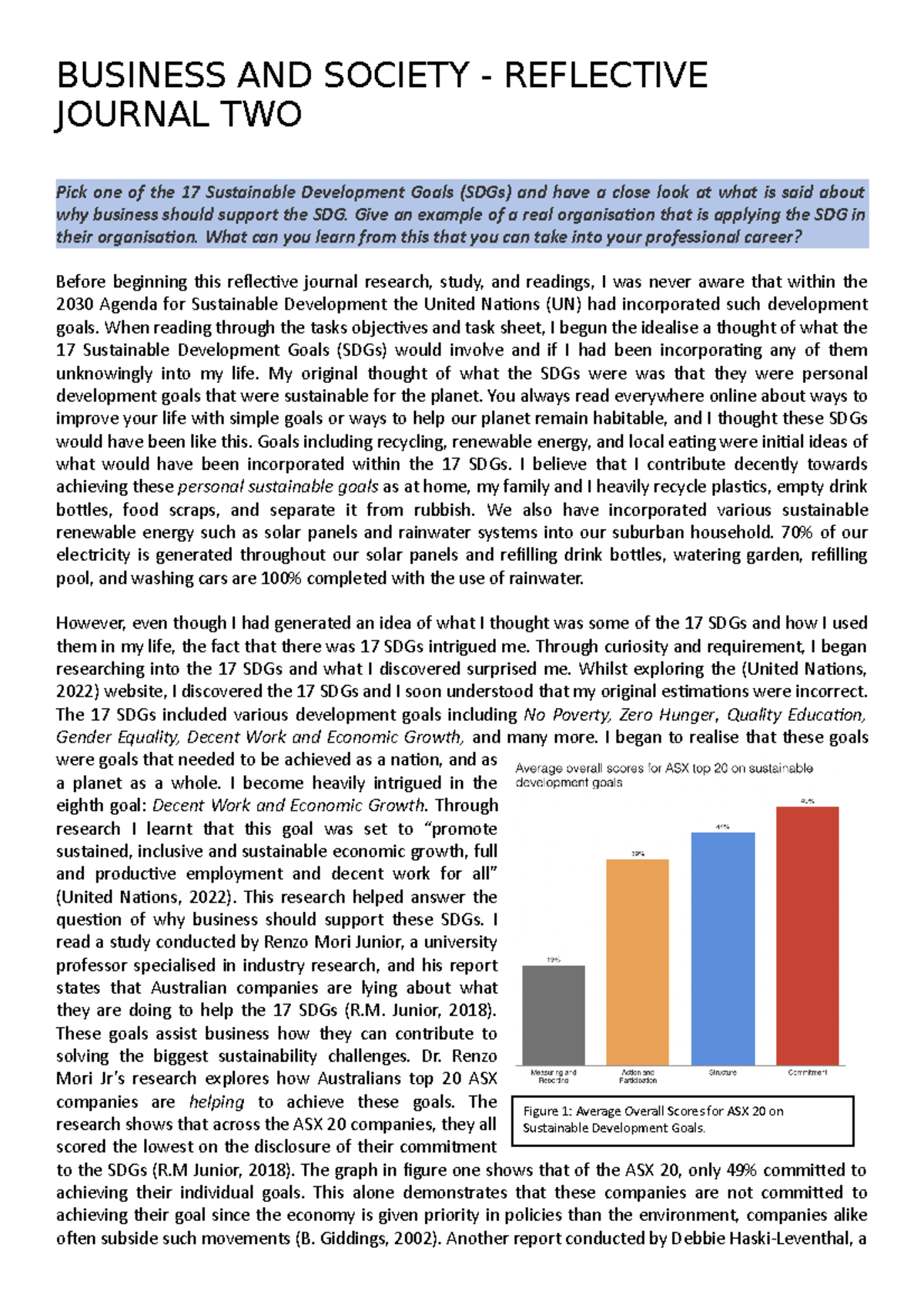 Reflective Journal 2 - HD Grade - BUSINESS AND SOCIETY - REFLECTIVE ...
