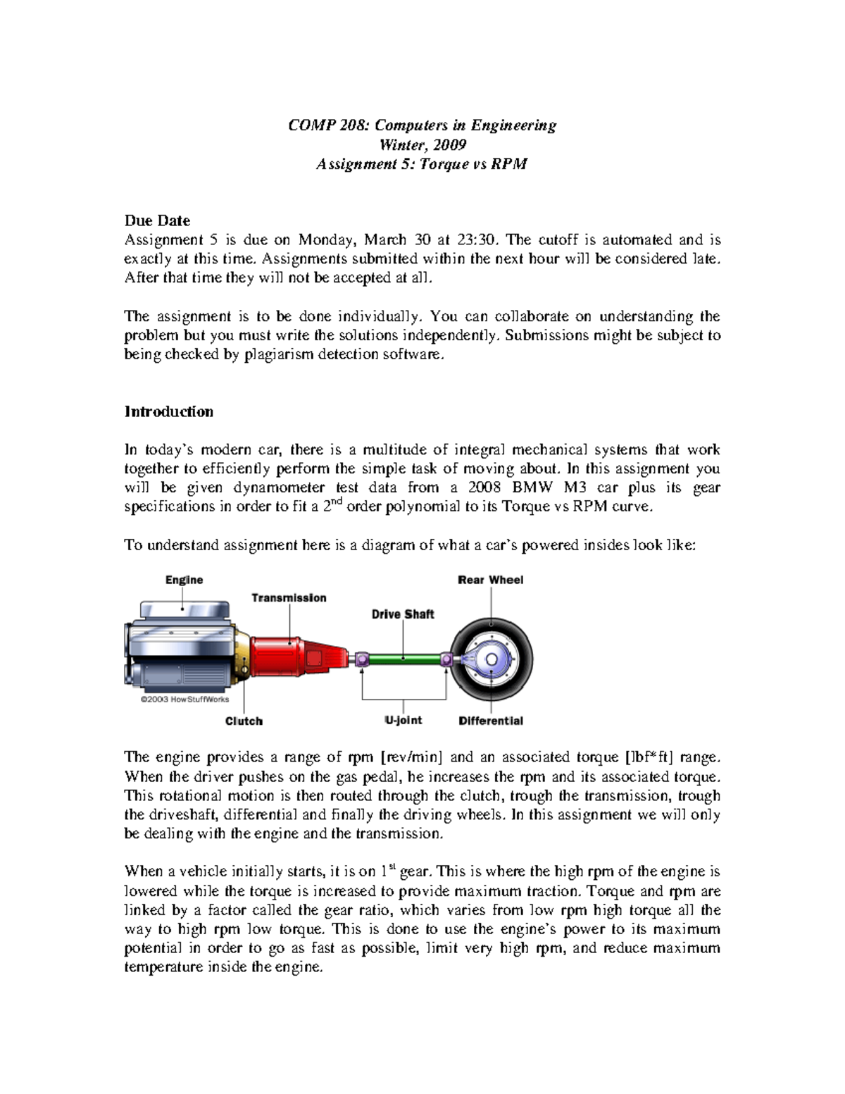 Assignment#5 - Winter 09 - COMP 208: Computers in Engineering Winter ...