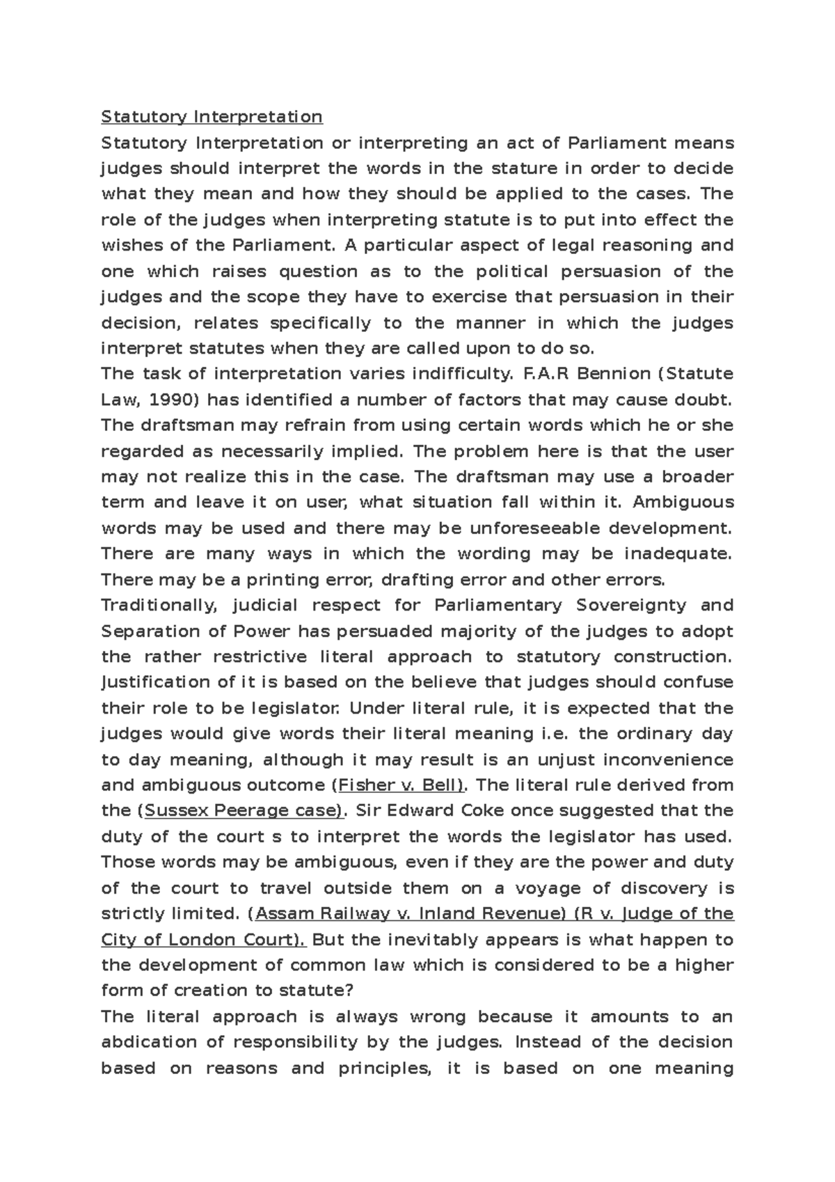 Statutory Interpretation - Statutory Interpretation Statutory ...