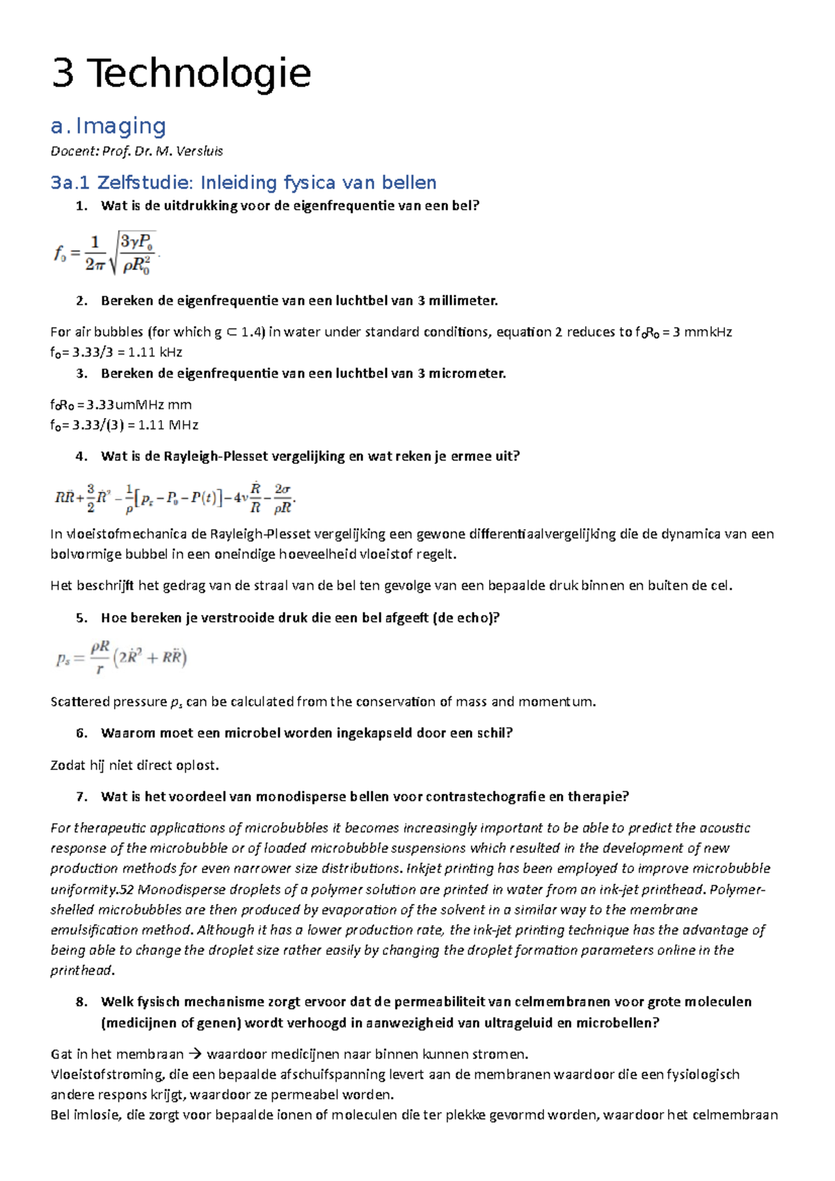 3 Techniek - samenvatting - 3 Technologie a. Imaging Docent: Prof. Dr ...