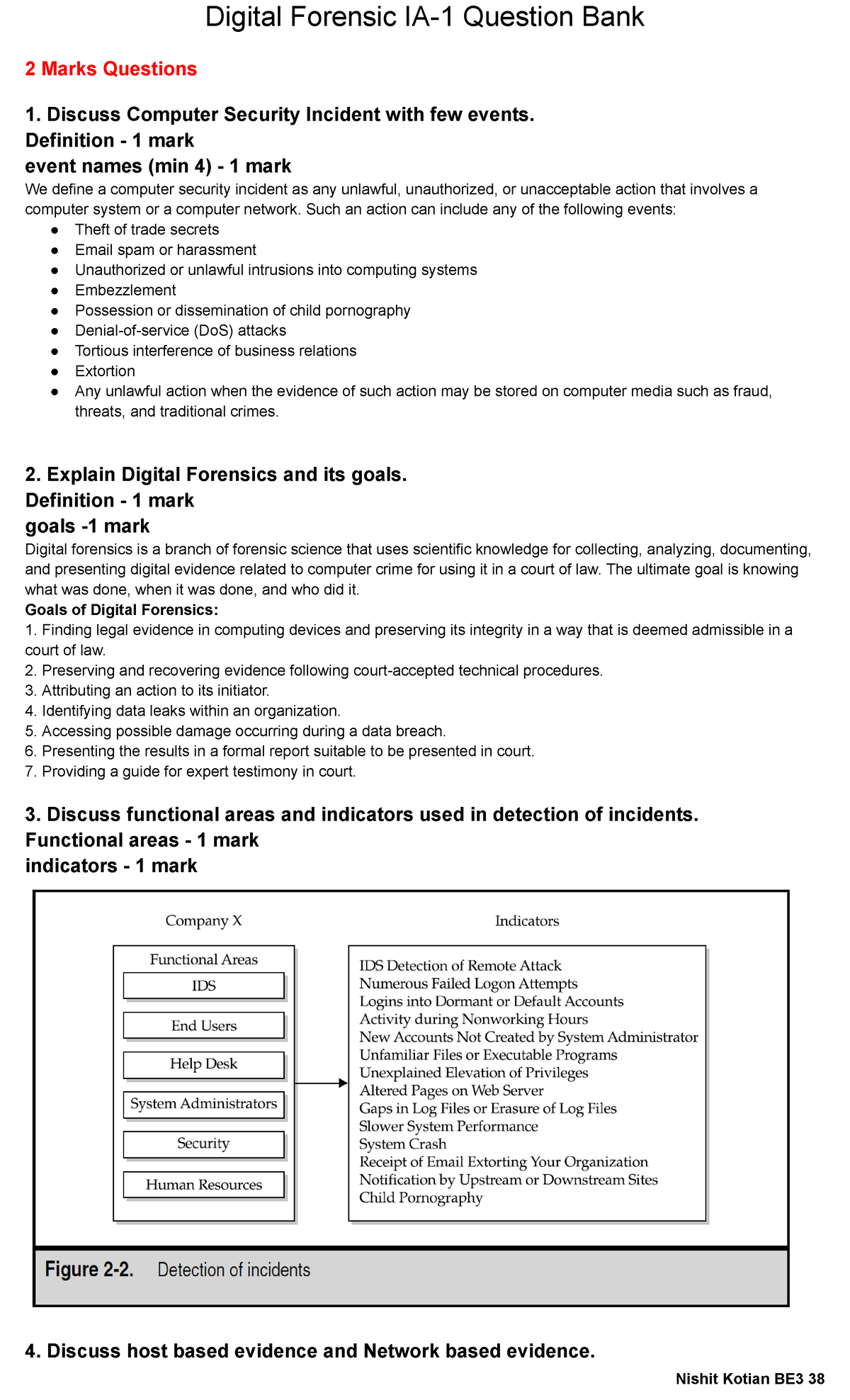 Digital Forensic IA-1 QB - Digital Forensic IA-1 Question Bank 2 Marks ...