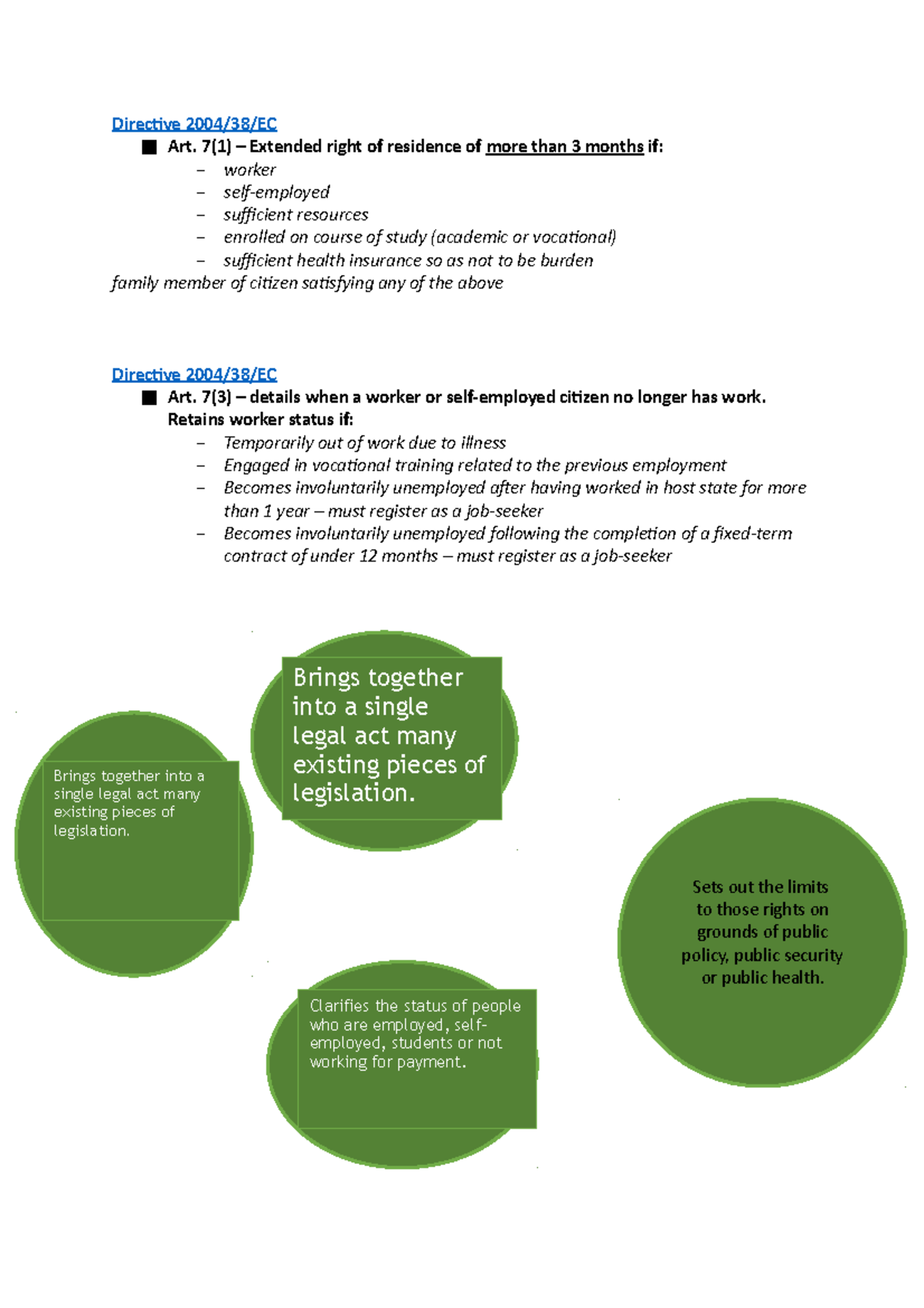 Directive 2004 - lecture notes cases details - Directive 2004/38/EC Art ...