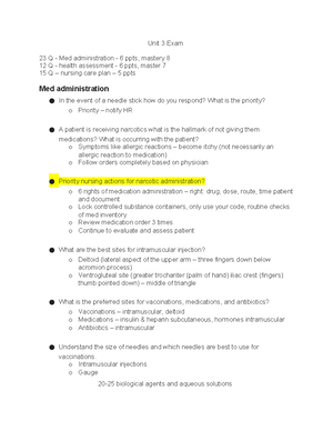 Unit 4 exam study guide - Exam #4 Study Guide Nutrition – 17Q o Chapter ...
