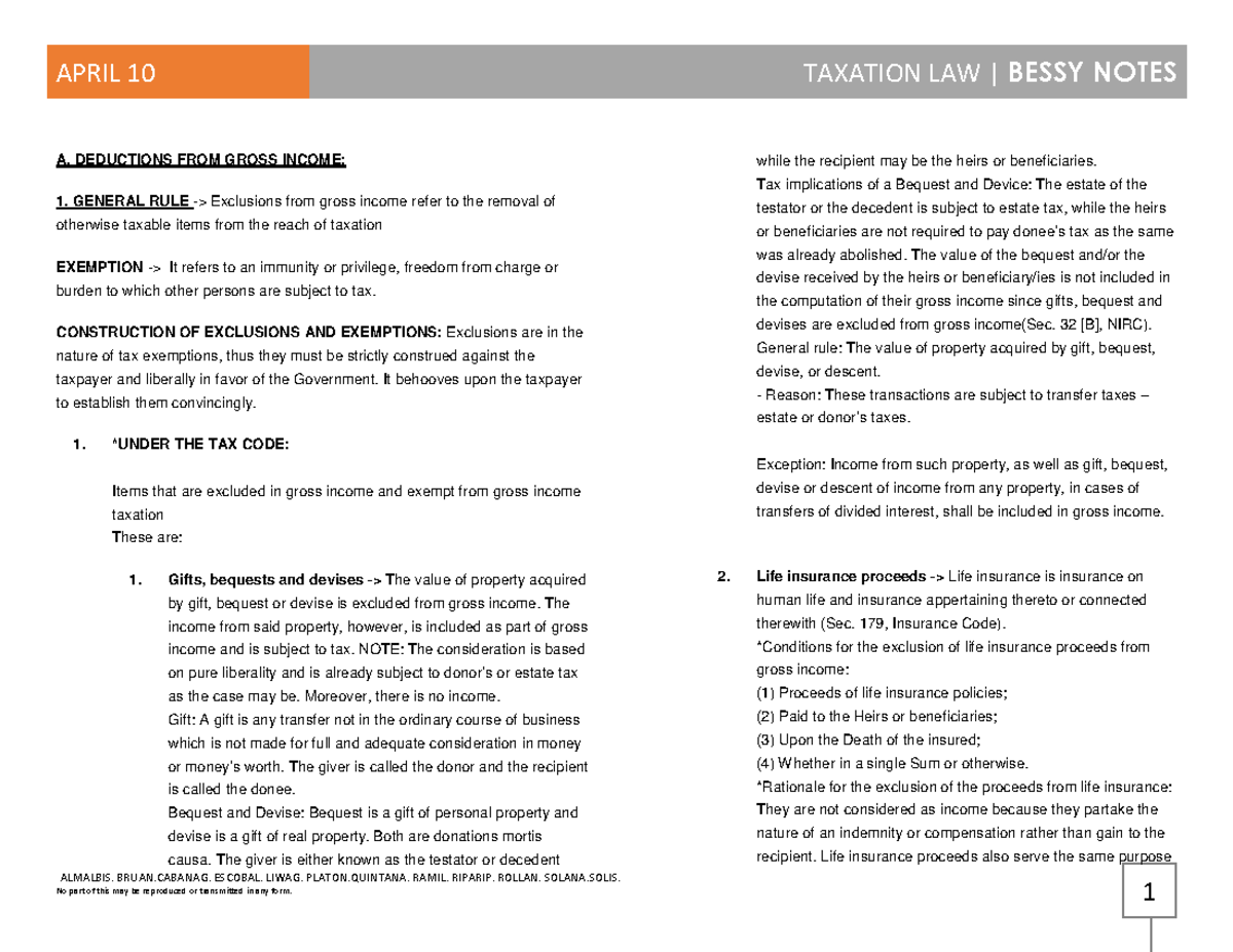 April 10-concepts + digests - ALMALBIS. BRUAN. ESCOBAL. LIWAG. PLATON ...