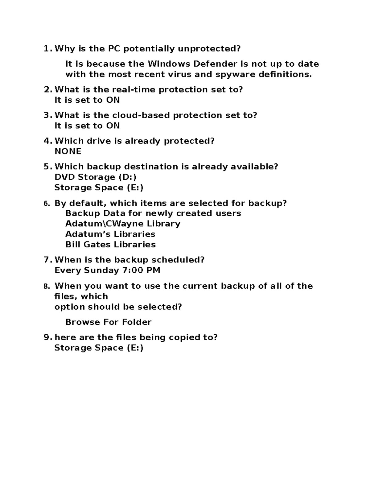 CNET102 Lab13 Sameer - eeee - Why is the PC potentially unprotected? It is because the Windows ...