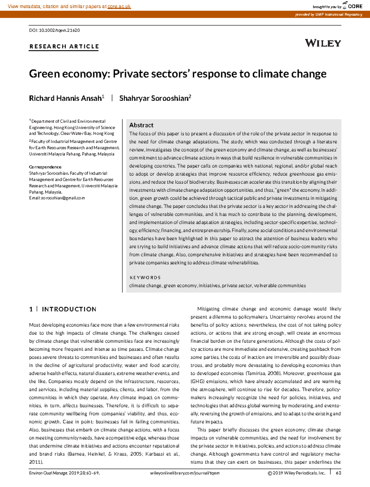 232204162 - dsdsdsd - DOI: 10/tqem. R E S E A R C H A R T I C L E Green ...