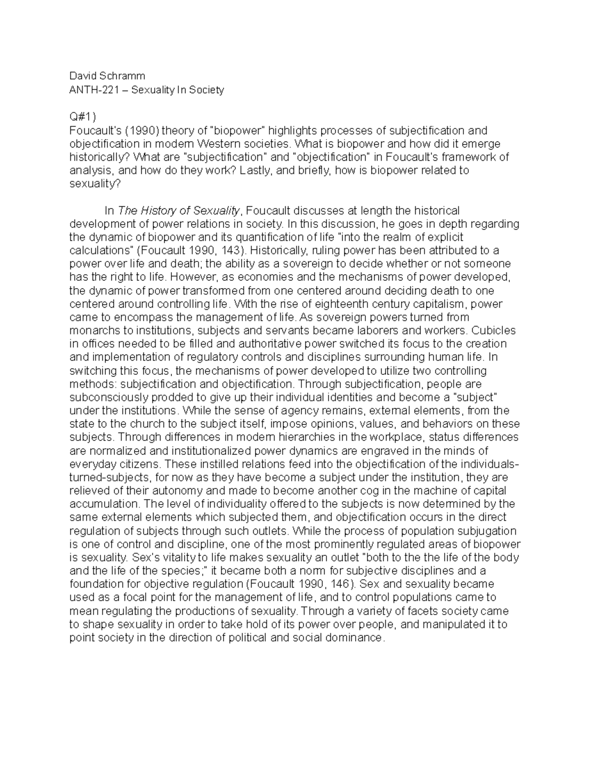 Sexuality in Society Midterm - ANTH-221 – Sexuality In Society Q#1 ...