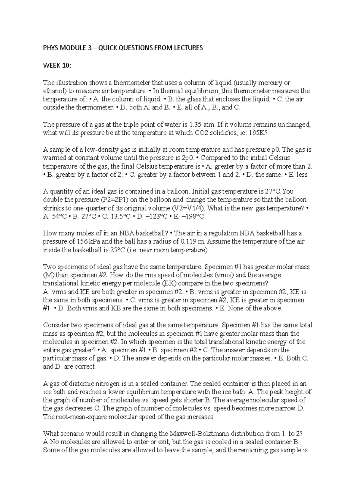 PHYS Module 3 quick questions - PHYS MODULE 3 – QUICK QUESTIONS FROM ...