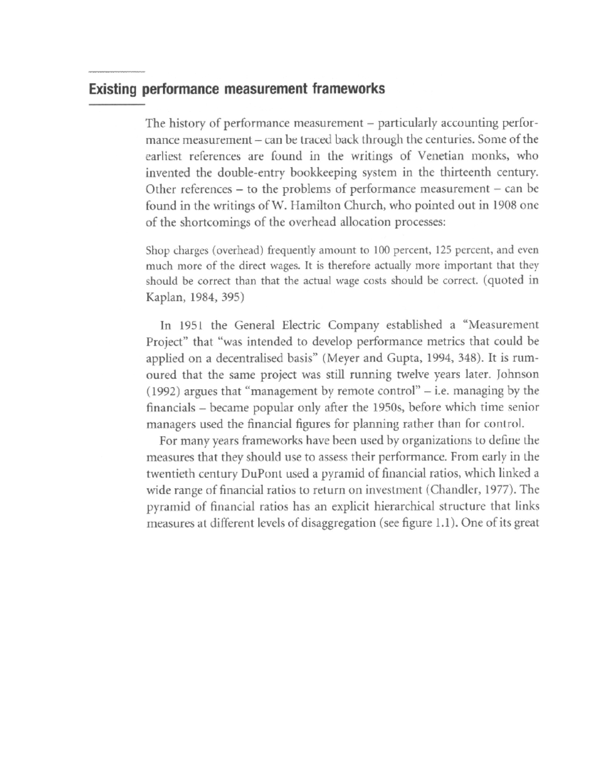 Mod 3 - Performance Frameworks - Existing performance measurement ...