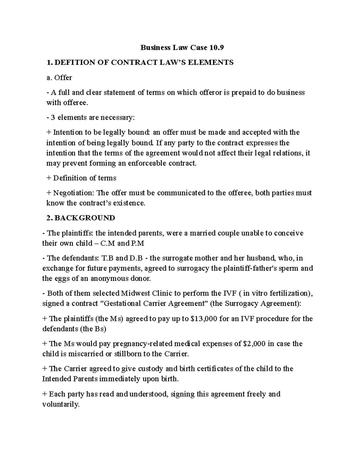 business-law-case-10-defition-of-contract-law-s-elements-a-offer-a