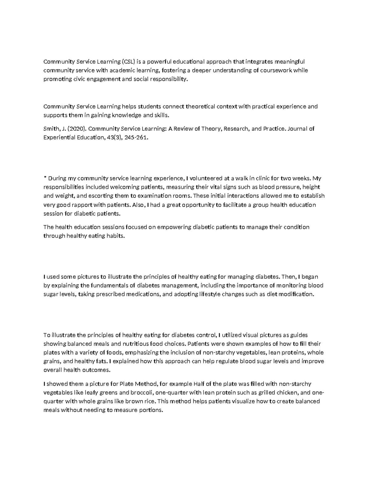 Community Service Learning draft - Community Service Learning (CSL) is ...