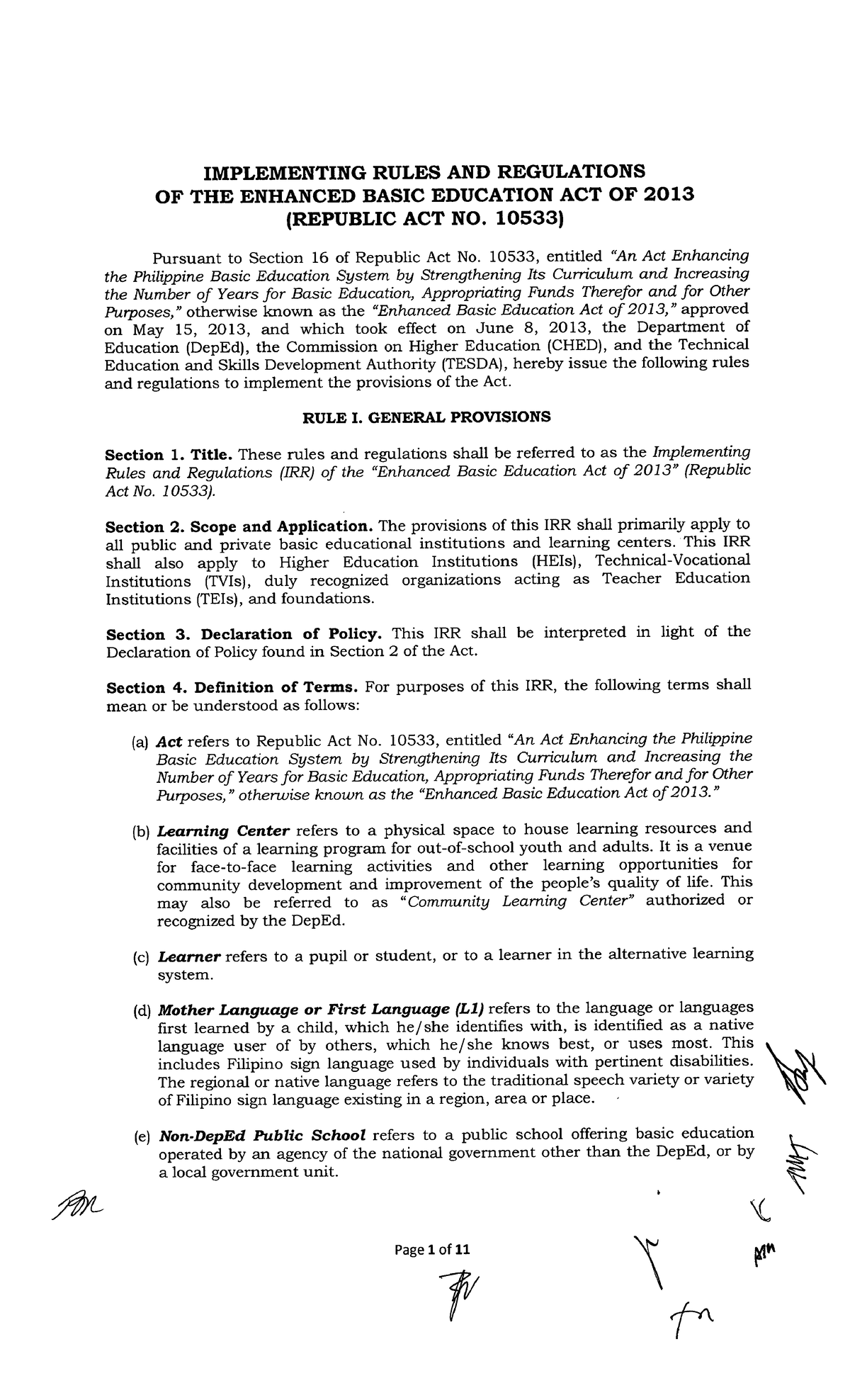 Republic Act 10533 s - for your guidance - Oral Communication - Studocu