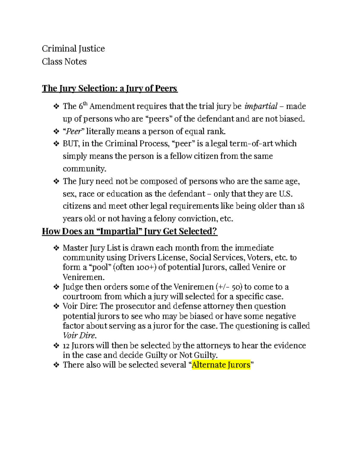 CRJ 3 - Unduly prejudice explained - Criminal Justice Class Notes The ...