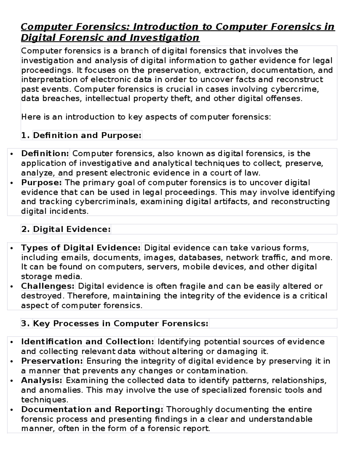 Computer Forensics - Hello - Computer Forensics: Introduction to ...