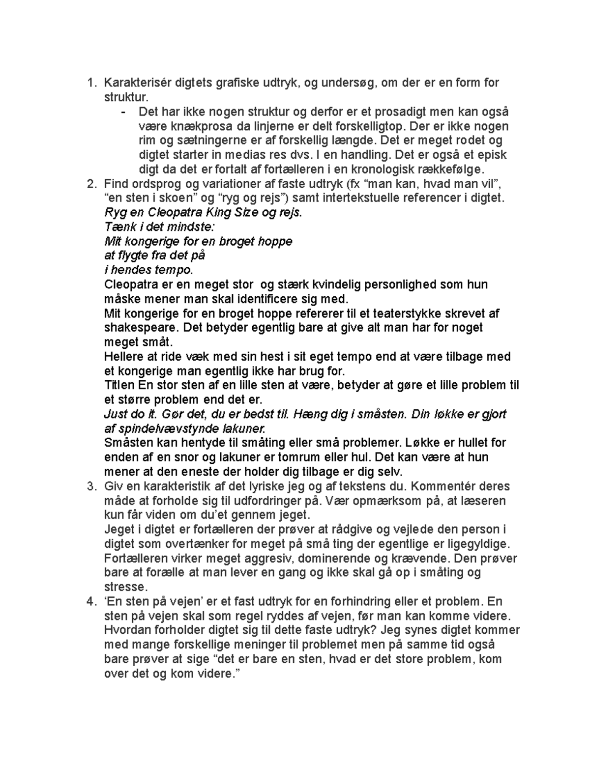 En stor sten - Opgaver om digtet en stor sten af en lille sten at være ...