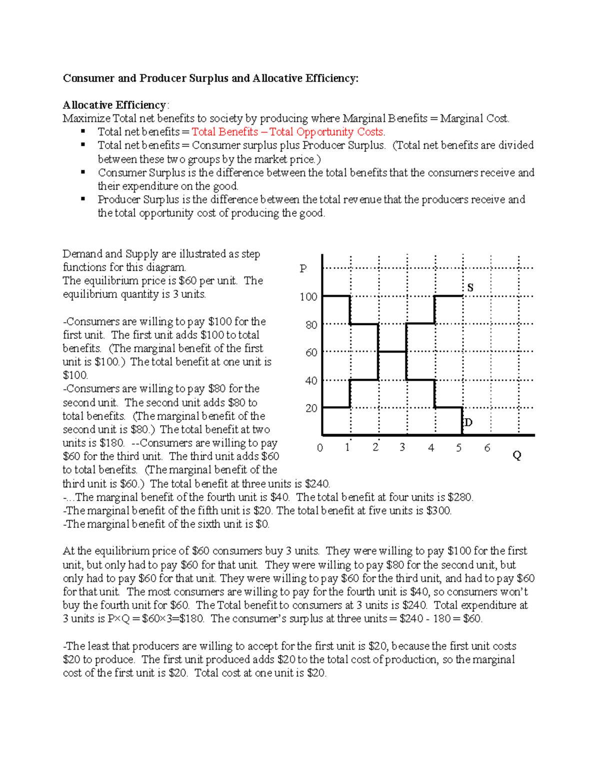 Allocative efficiency and Consumer and Producer Surplus - Consumer and ...