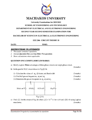 Handbook Attachment - Summary Electrical and Electronics Engineering - MACHAKOS UNIVERSITY - Studocu