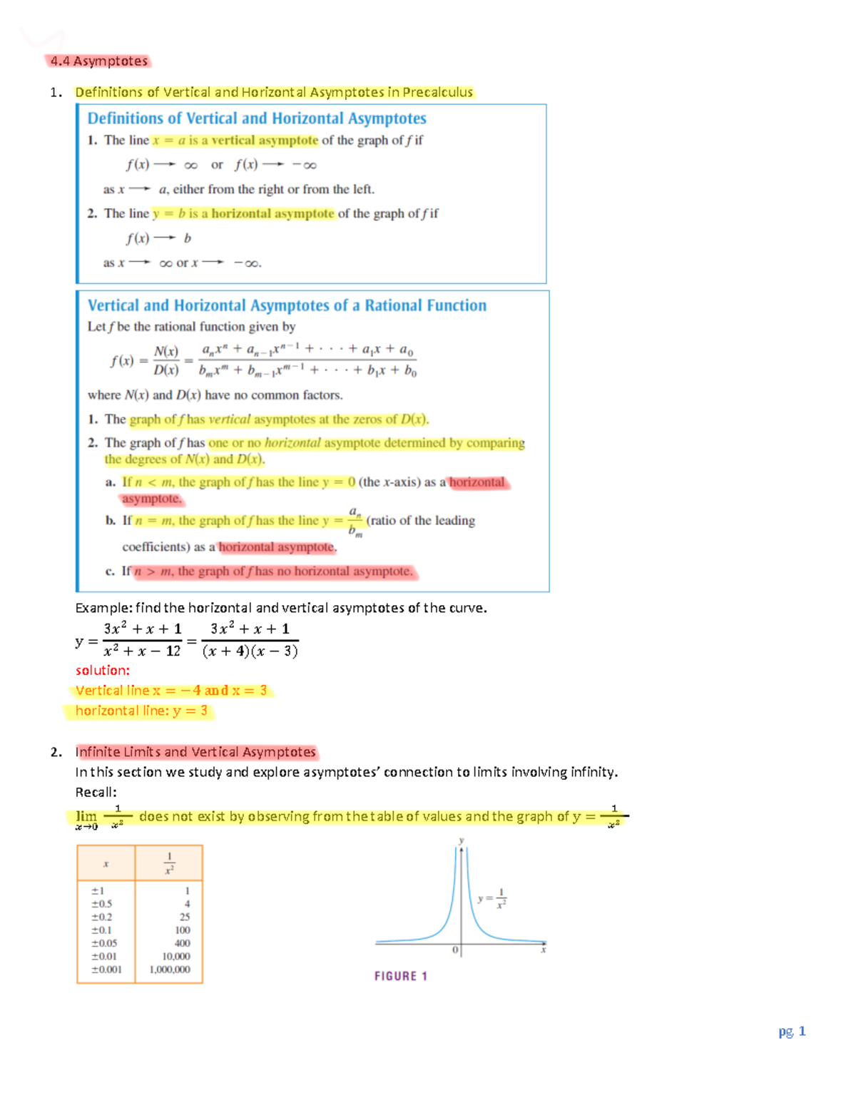S-4.4 Asymptotes 8f Lmp - 4 Asymptotes Definitions of Vertical and ...