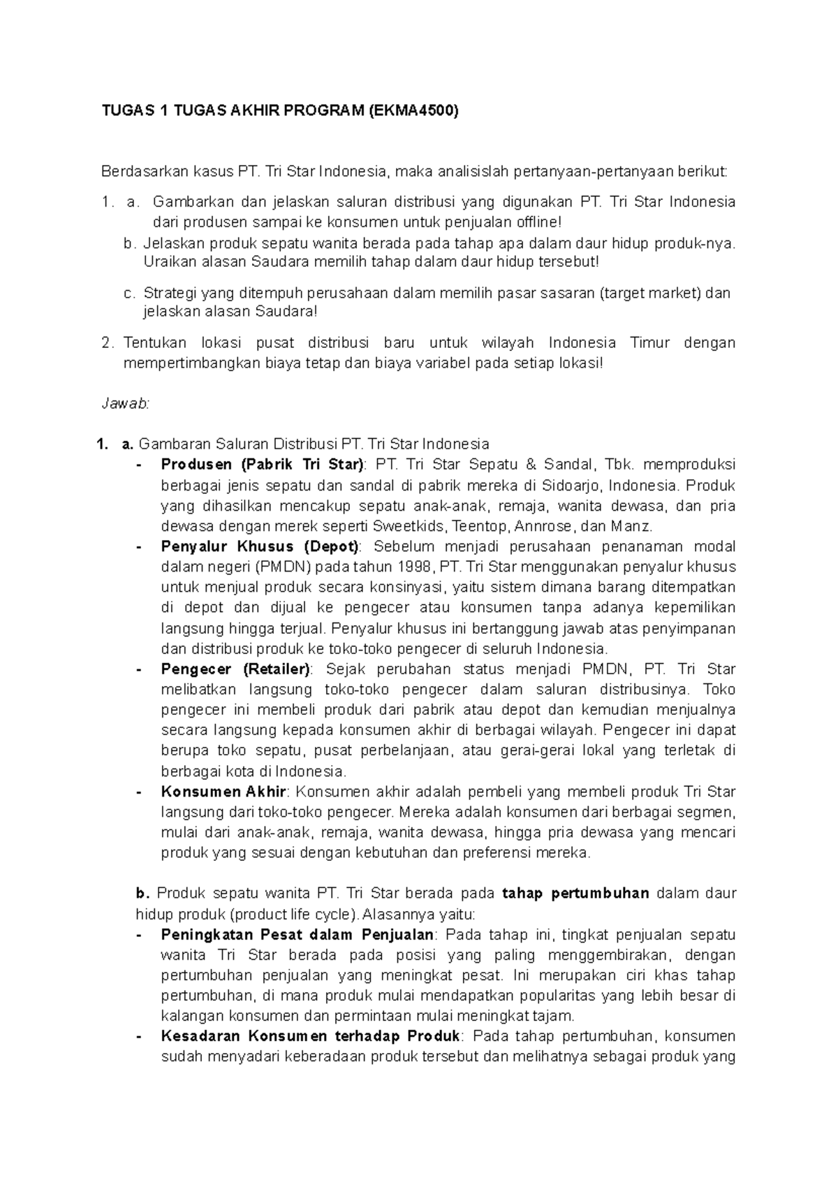 Tugas 1 Tugas Akhir Program - TUGAS 1 TUGAS AKHIR PROGRAM (EKMA4500 ...