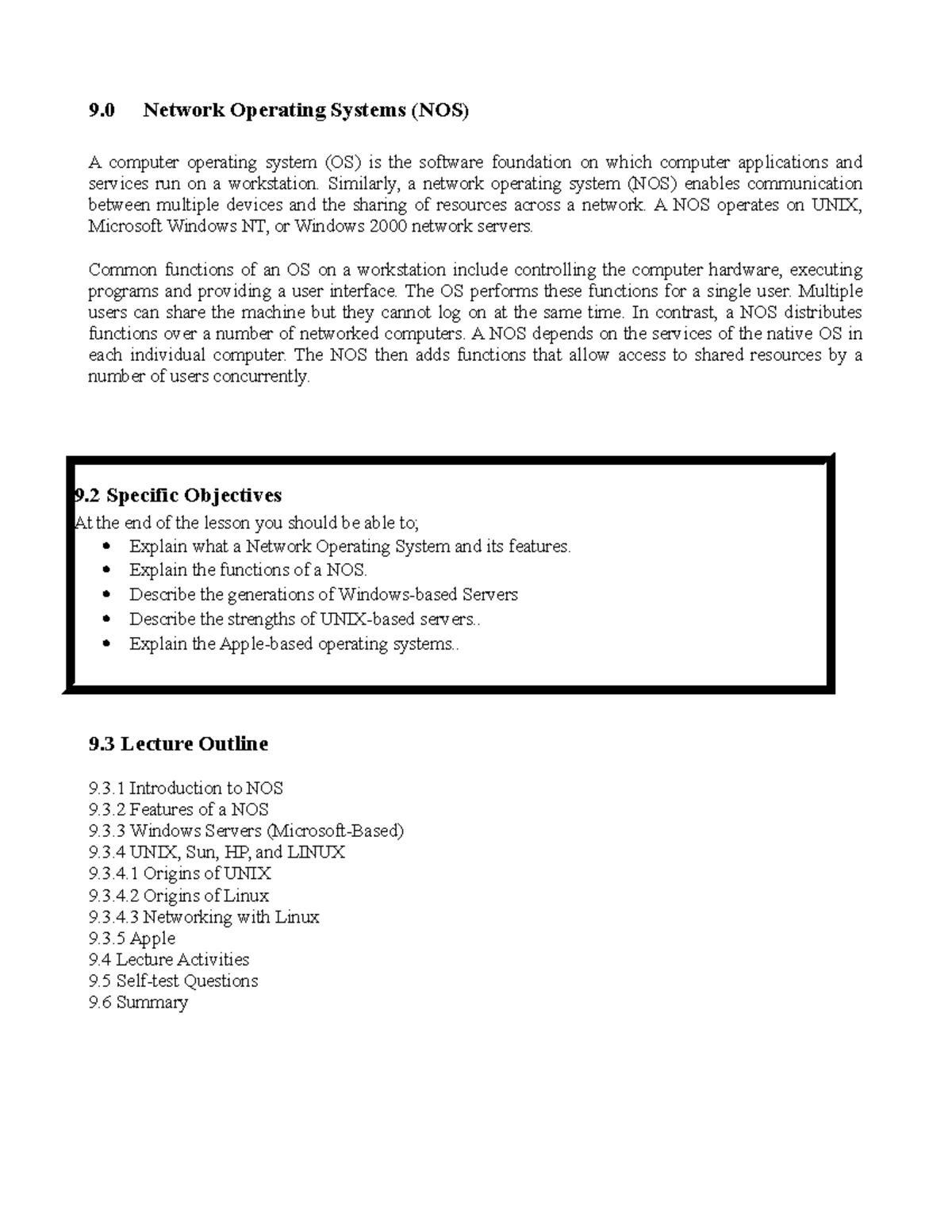 NSDM Lecture 9 - Network Operating Systems - 9 Network Operating ...